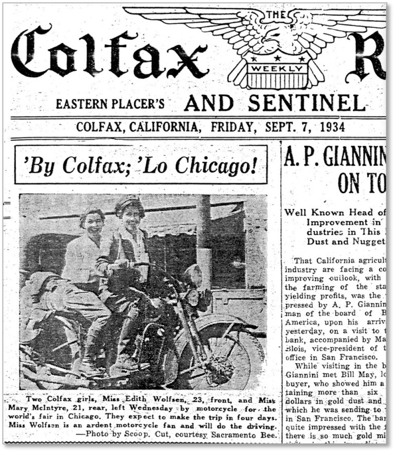 The Colfax Women Who Rode to the 1934 Chicago World’s Fair by ...
